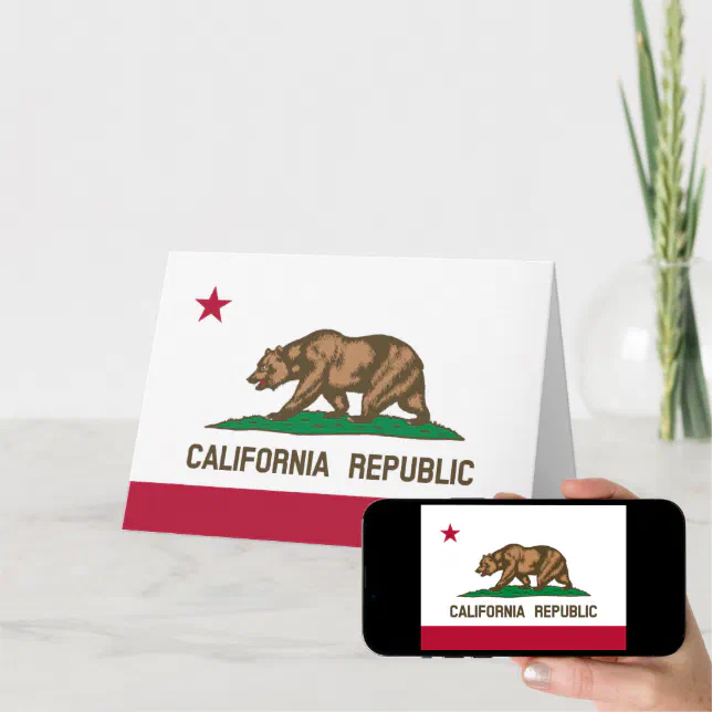California Republic state flag greeting card | Zazzle