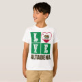 California Republic State Flag Heart Altadena T-Shirt | Zazzle