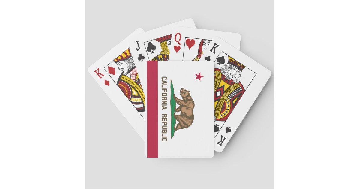 California Republic State Flag Poker Cards | Zazzle