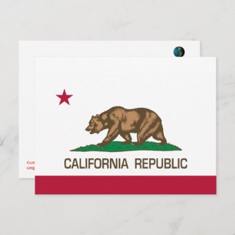 California Republic (State Flag) Postcard | Zazzle