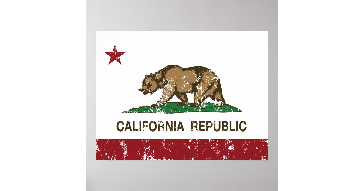 California Republic State Flag Poster | Zazzle