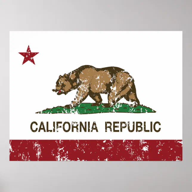 California Republic State Flag Poster | Zazzle