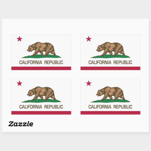 California Republic (State Flag) Rectangular Sticker | Zazzle