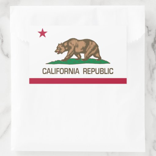 California Republic (State Flag) Rectangular Sticker | Zazzle