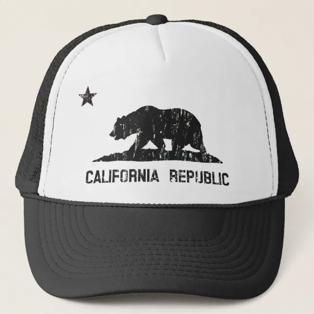 California Republic State Flag Trucker Hat (faded) | Zazzle