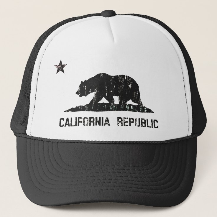 California Republic State Flag Trucker Hat (faded) | Zazzle