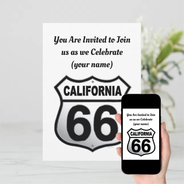 California Route 66 sign Invitation | Zazzle