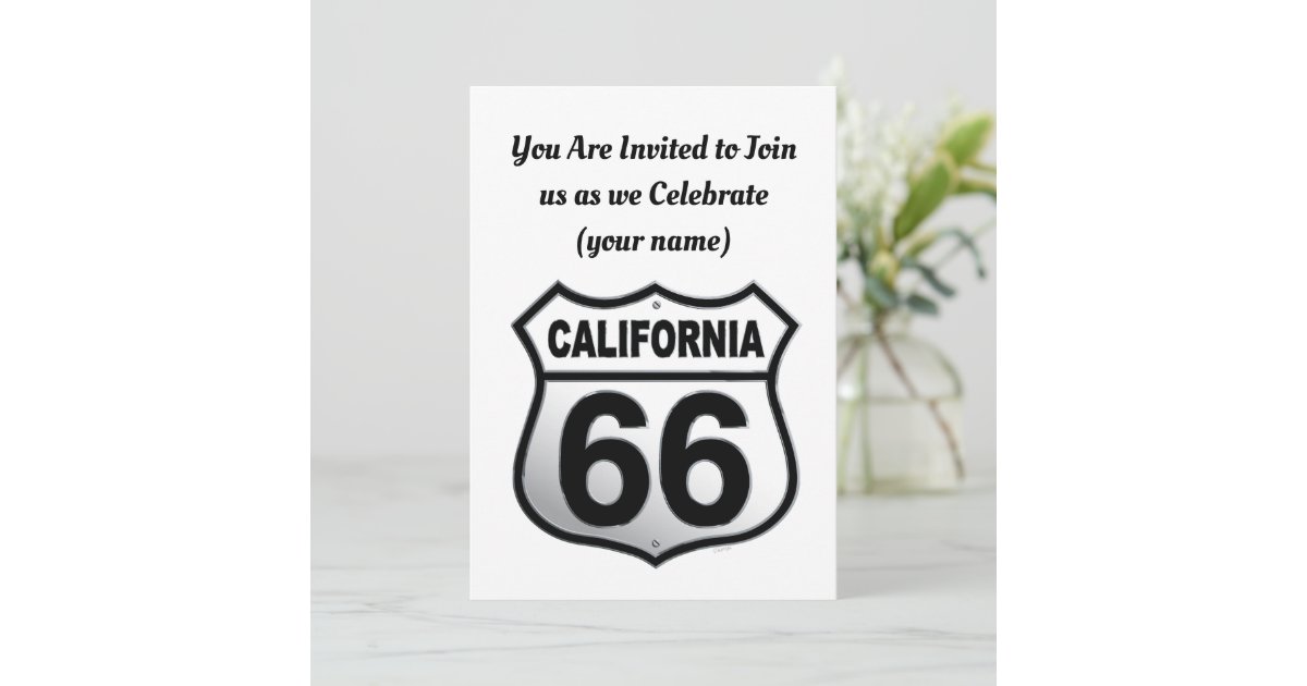 California Route 66 sign Invitation | Zazzle