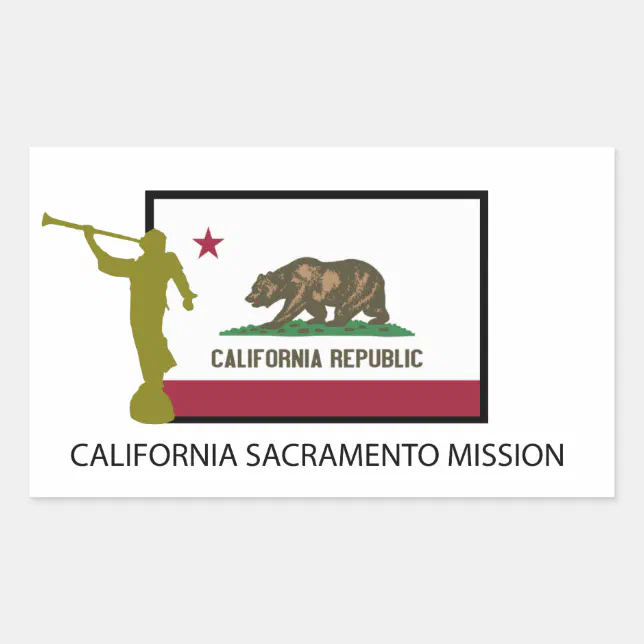 CALIFORNIA SACRAMENTO MISSION LDS CTR RECTANGULAR STICKER | Zazzle