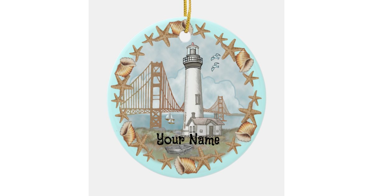 California Shells Lighthouse Ornament | Zazzle