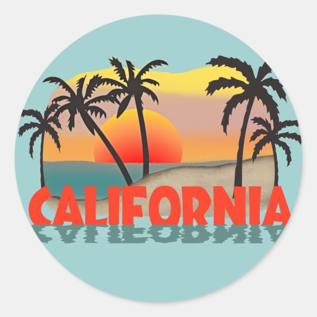 California Souvenir Classic Round Sticker | Zazzle