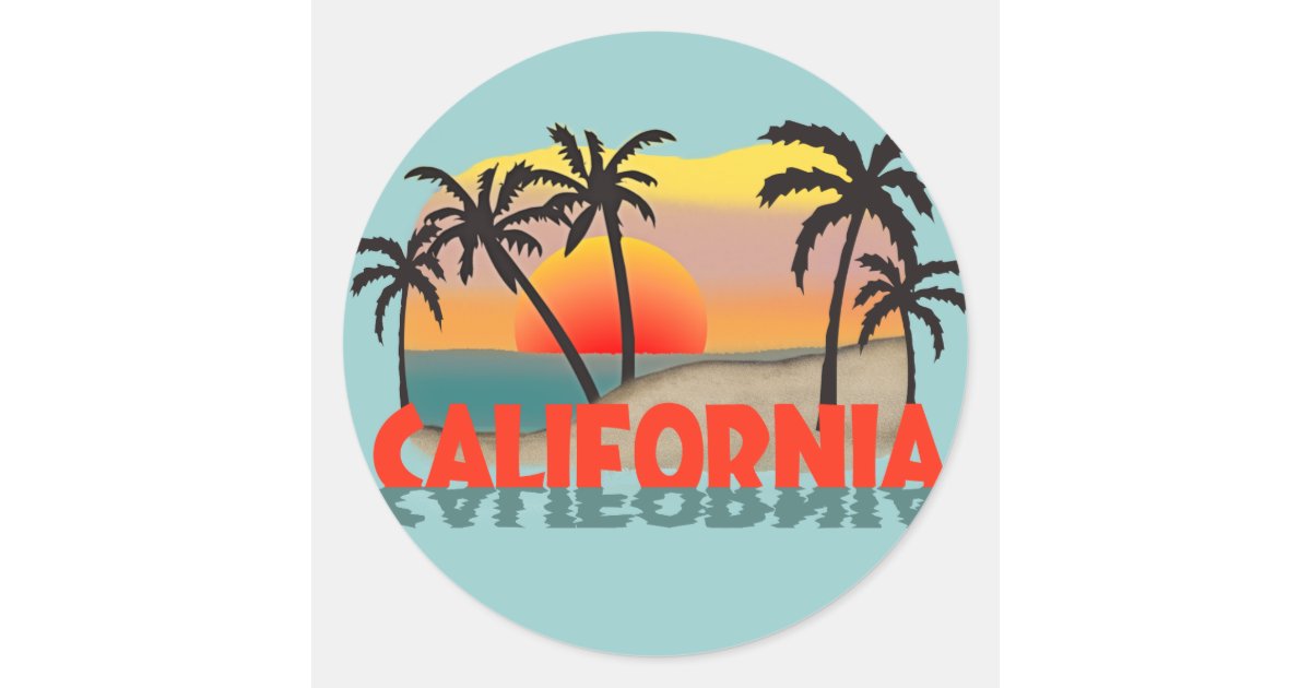 California Souvenir Classic Round Sticker | Zazzle