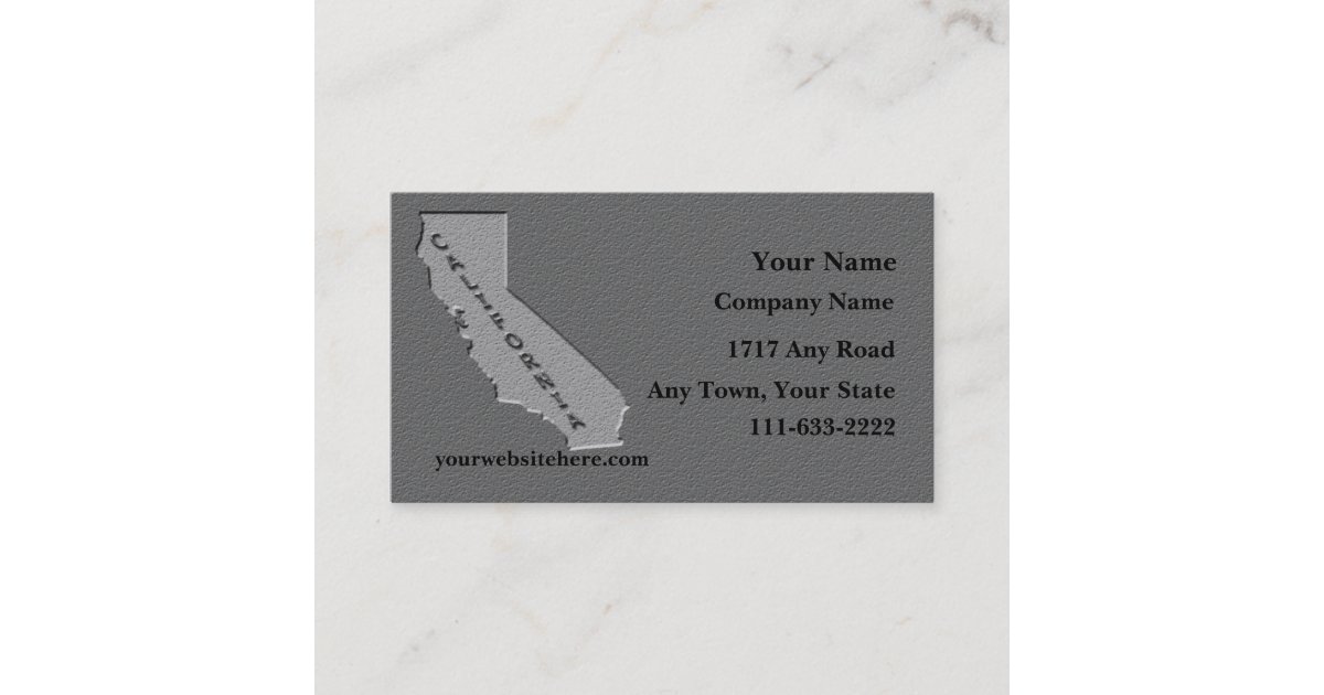 California State Business card carved stone look | Zazzle