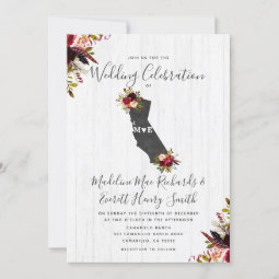 California State Destination Wedding Invitation | Zazzle