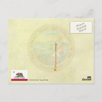 California State Flag and Seal Postcard | Zazzle