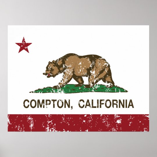 California State Flag Compton Poster | Zazzle.com