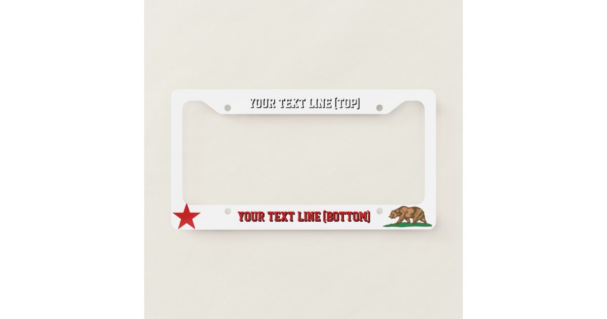 California State Flag Design on a Personalized License Plate Frame | Zazzle