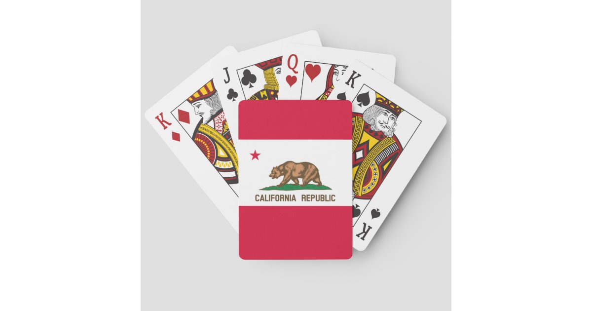 California State Flag Design Poker Cards | Zazzle