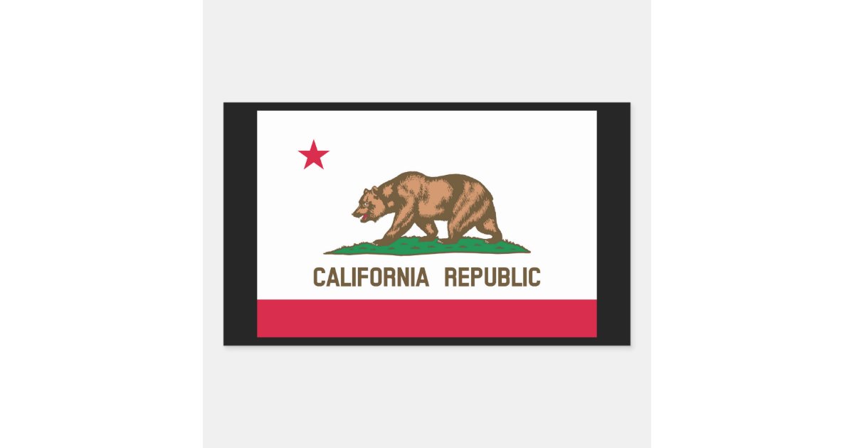 California State Flag Design Rectangular Sticker | Zazzle