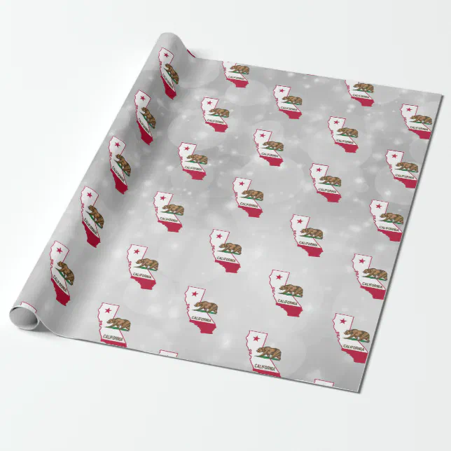 California State Flag Map Wrapping Paper | Zazzle