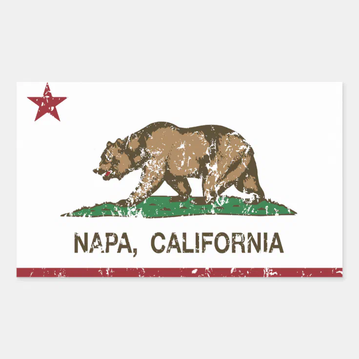 California State Flag Napa Rectangular Sticker | Zazzle