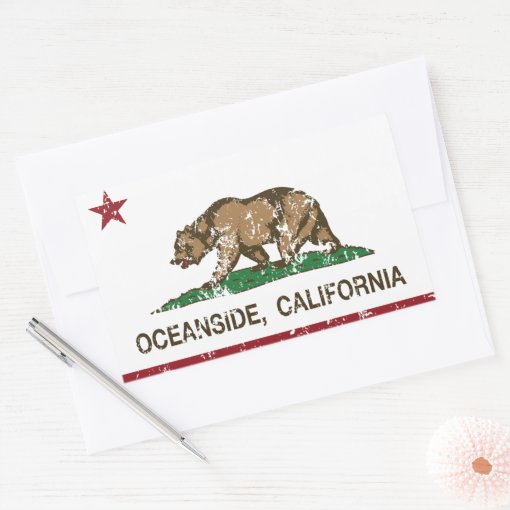 California State Flag Oceanside Rectangular Sticker | Zazzle