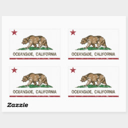 California State Flag Oceanside Rectangular Sticker | Zazzle