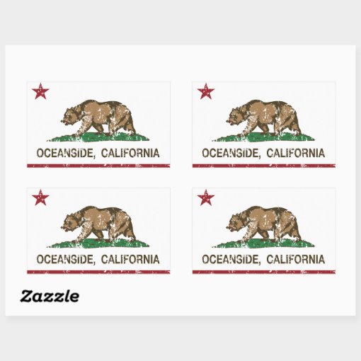 California State Flag Oceanside Rectangular Sticker | Zazzle