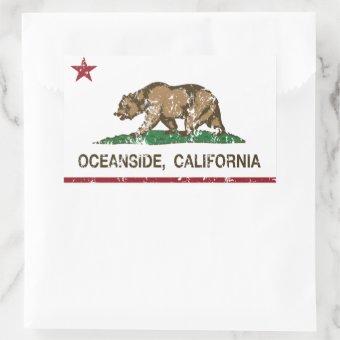 California State Flag Oceanside Rectangular Sticker | Zazzle