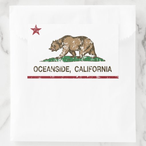 California State Flag Oceanside Rectangular Sticker | Zazzle