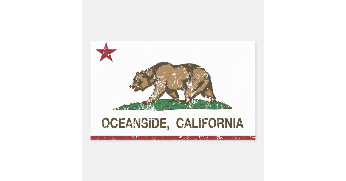 California State Flag Oceanside Rectangular Sticker | Zazzle