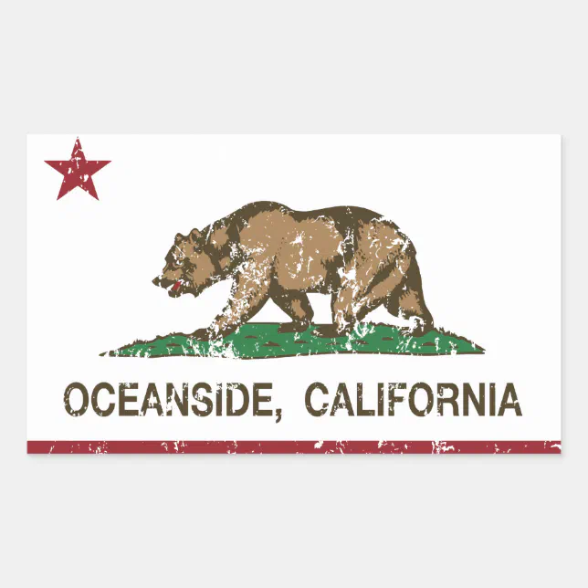 California State Flag Oceanside Rectangular Sticker | Zazzle