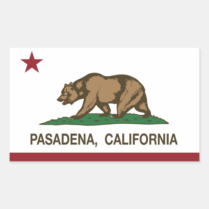 California state Flag Pasadena Rectangular Sticker | Zazzle.com