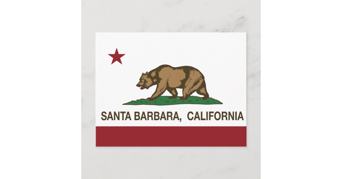 California State Flag Santa Barbara Postcard | Zazzle