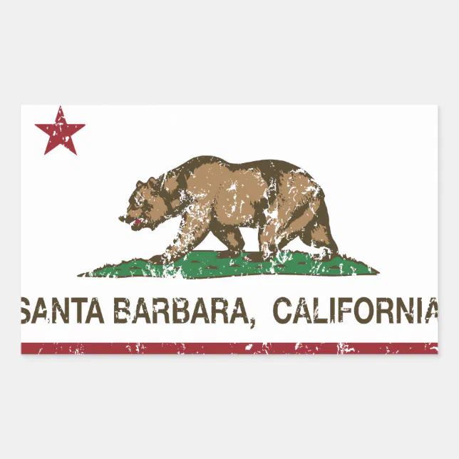 California State Flag Santa Barbara Rectangular Sticker | Zazzle