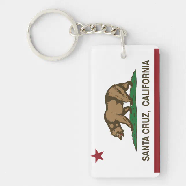 California State Flag Santa Cruz Keychain | Zazzle