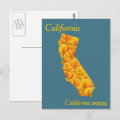 California State Flower Collage Map Postcard | Zazzle