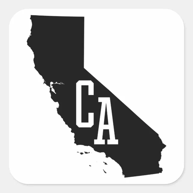 California State Map CA Abbreviation Stickers | Zazzle