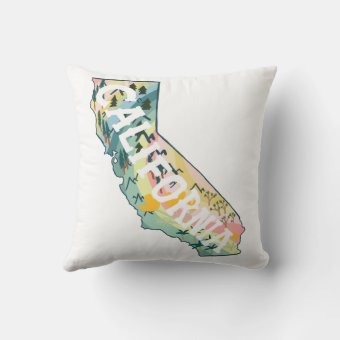 California State Map Illustration Throw Pillow | Zazzle