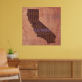 California State Outline Word Map on Canvas Poster | Zazzle
