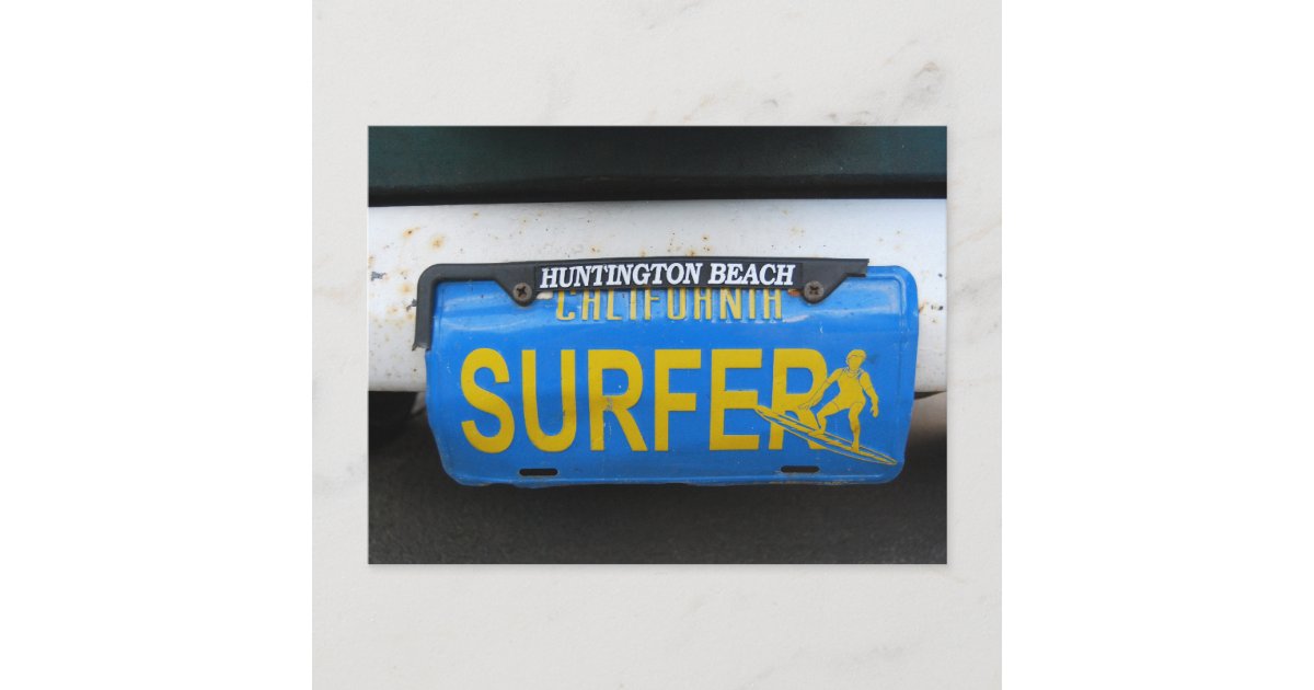 California Surfer License Plate Postcard | Zazzle