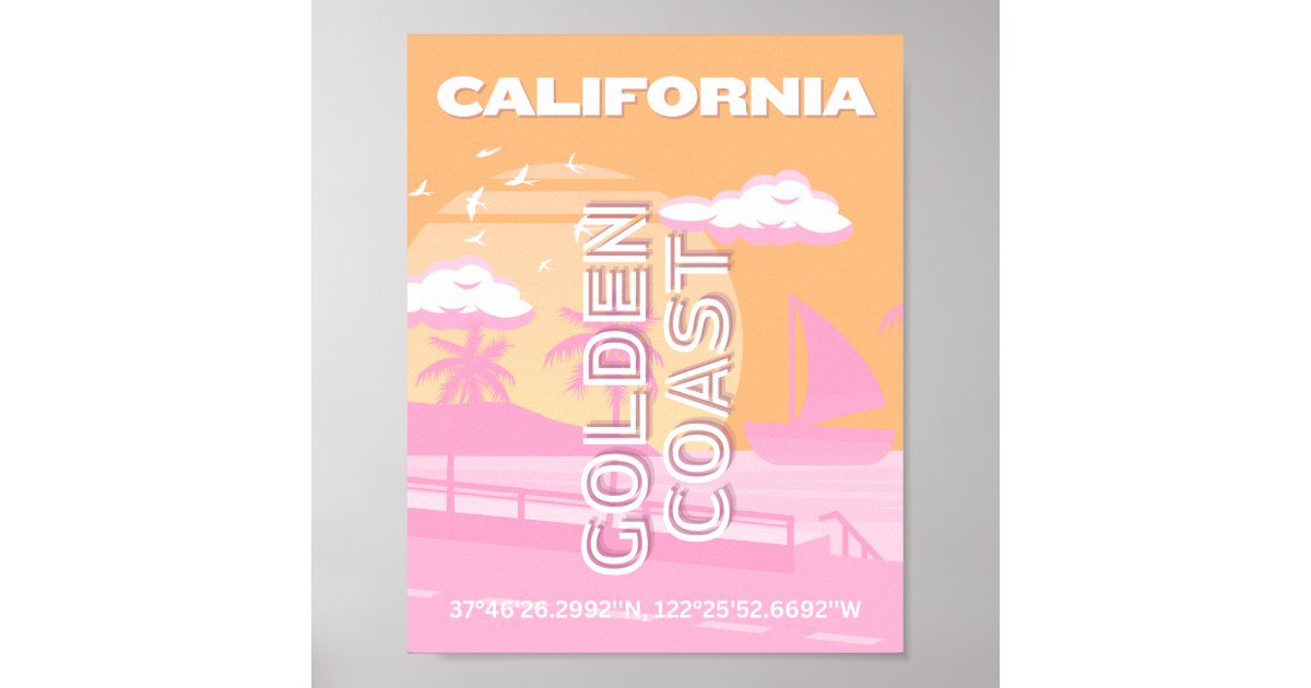 California, Travel Art, Preppy, Preppy Travel Poster | Zazzle