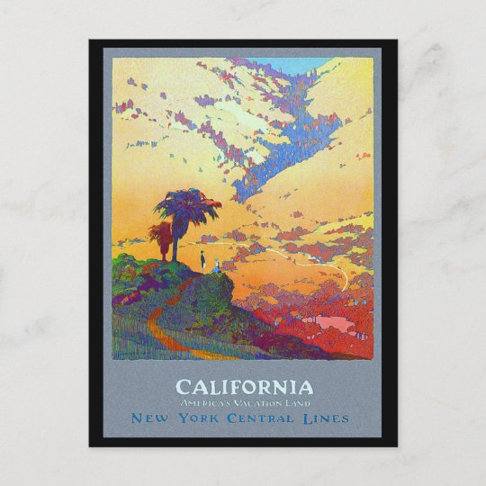 California Travel Poster Postcard | Zazzle.com