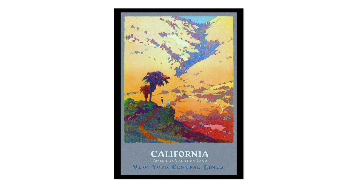 California Travel Poster Postcard | Zazzle.com