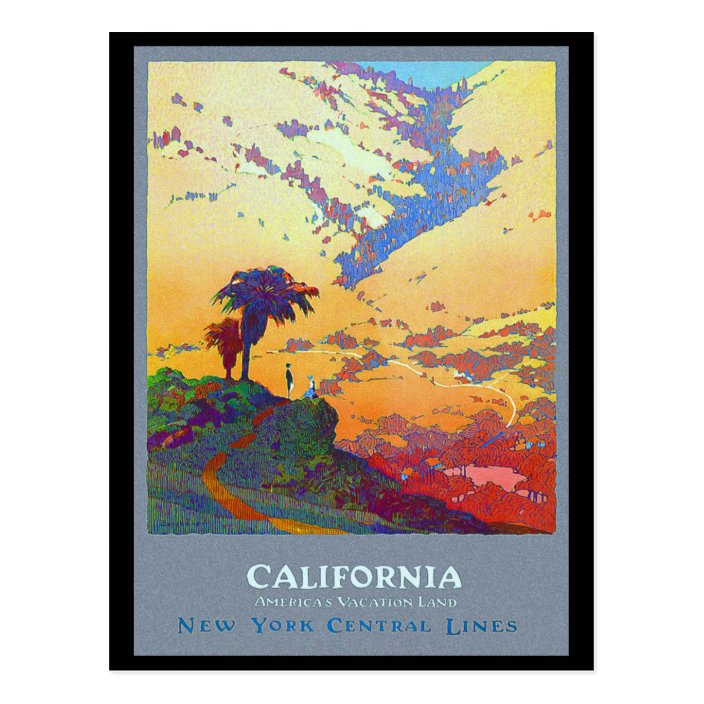 California Travel Poster Postcard | Zazzle.com