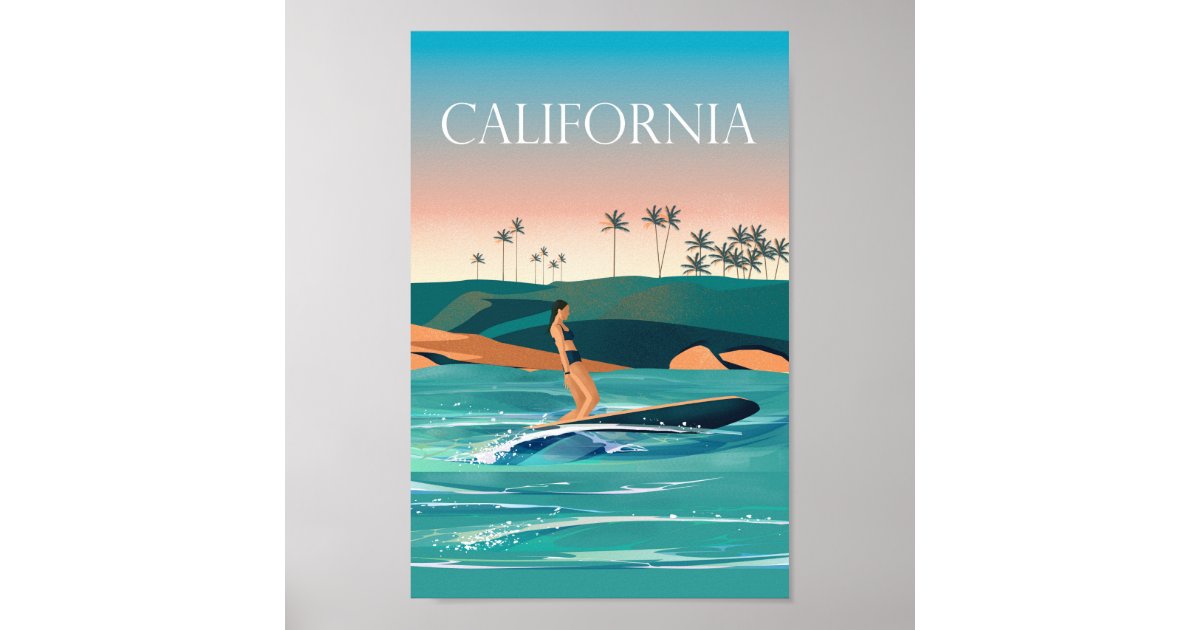California travel poster surf | Zazzle