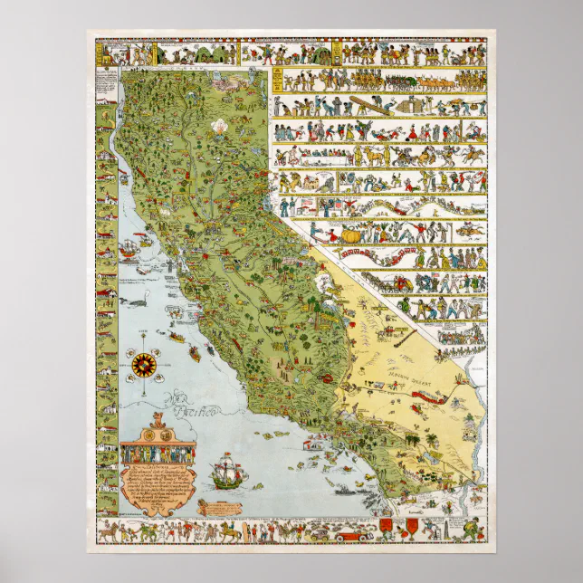 California Vintage Map Poster | Zazzle