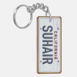 California White License Plate Keychain CUSTOM | Zazzle