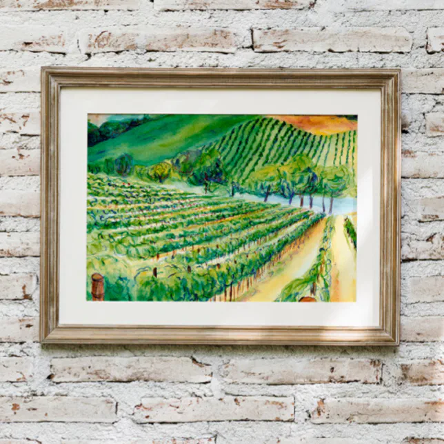 California Winery Vineyard Poster Art Print | Zazzle