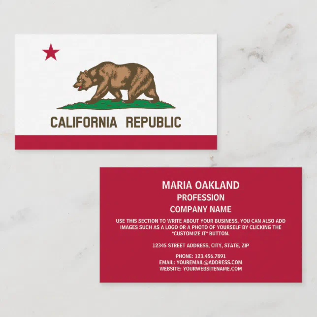 Californian Flag, Flag of California Business Card | Zazzle